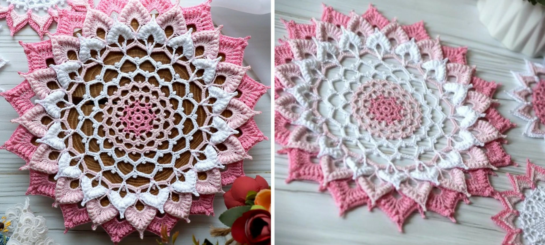 Textured doily Bluma - Free crochet pattern - DIY Education