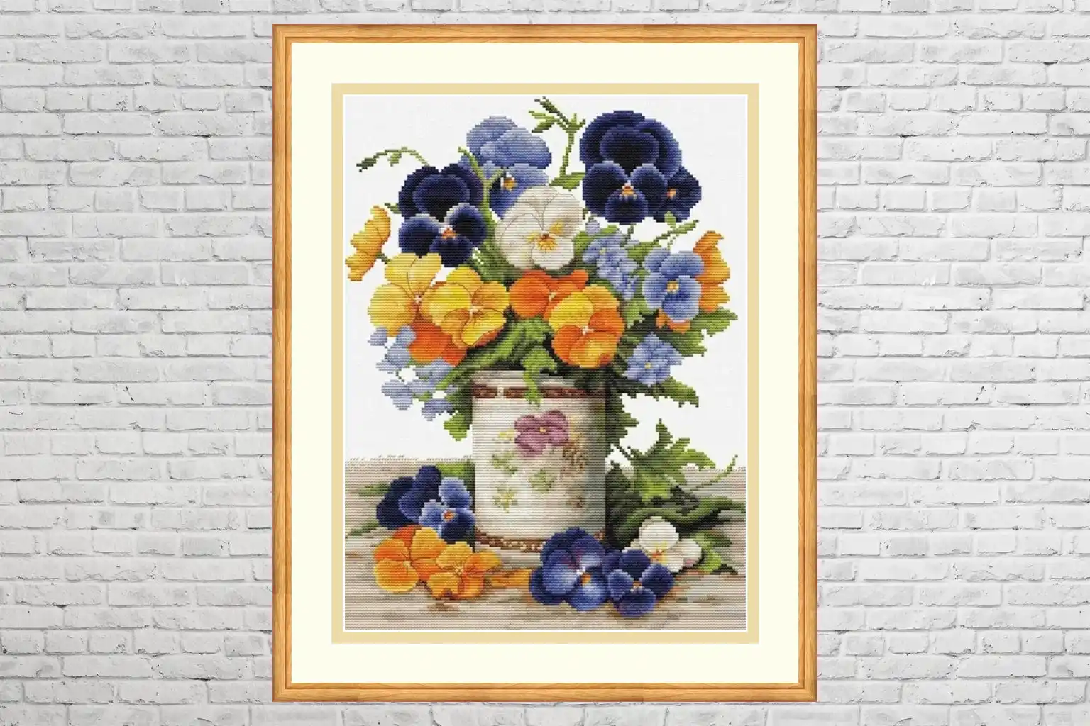 Pansies Bouquet - Cross Stitch Pattern - DIY Education