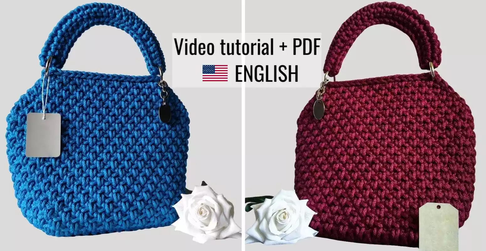 Crochet rhombus-shaped bag - in English - (video + PDF instructions ...