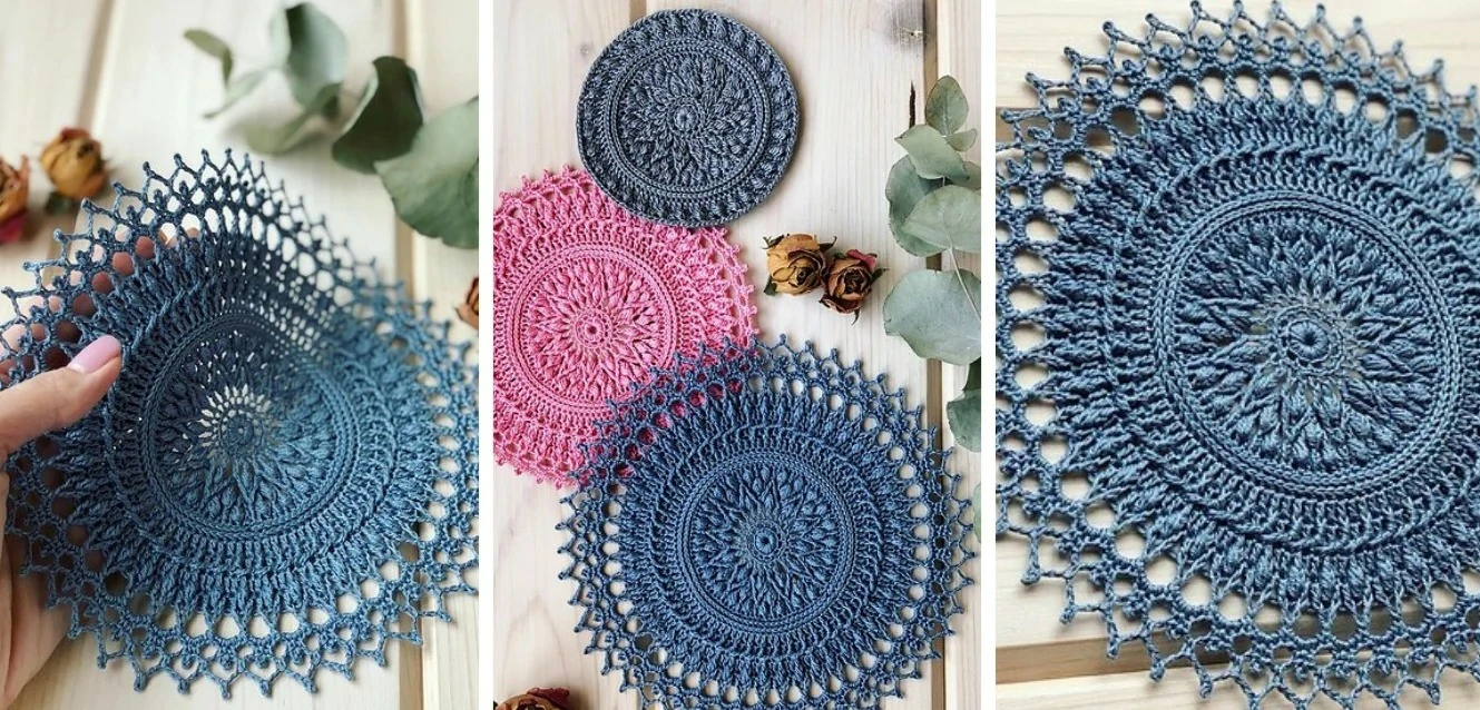 Textured doily Tesla - Free crochet pattern - DIY Education